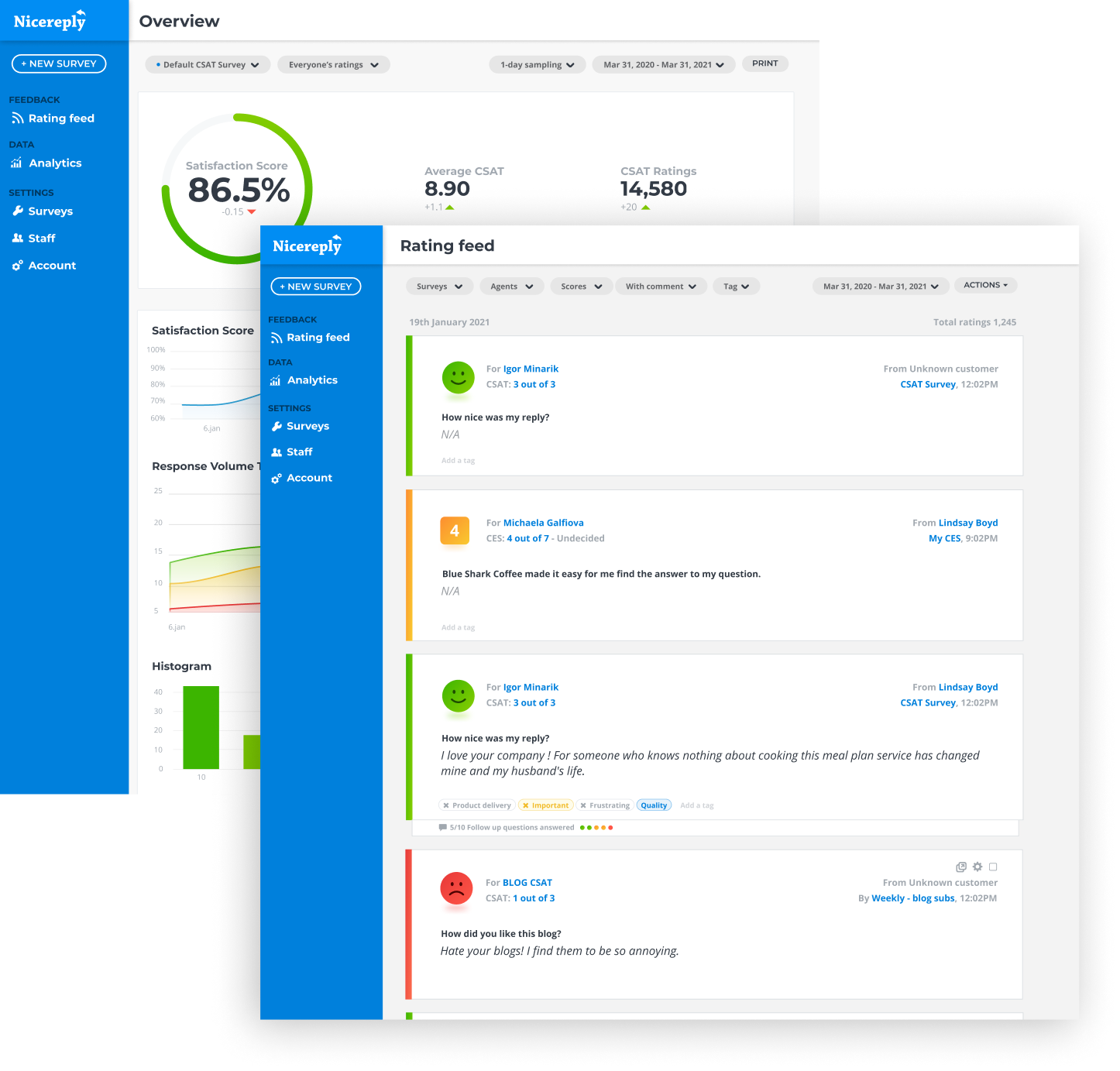 Customer satisfaction survey software | Nicereply